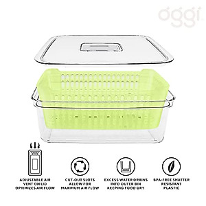 Oggi Food Storage Bin, 12.25" x 8" x 4", Clear