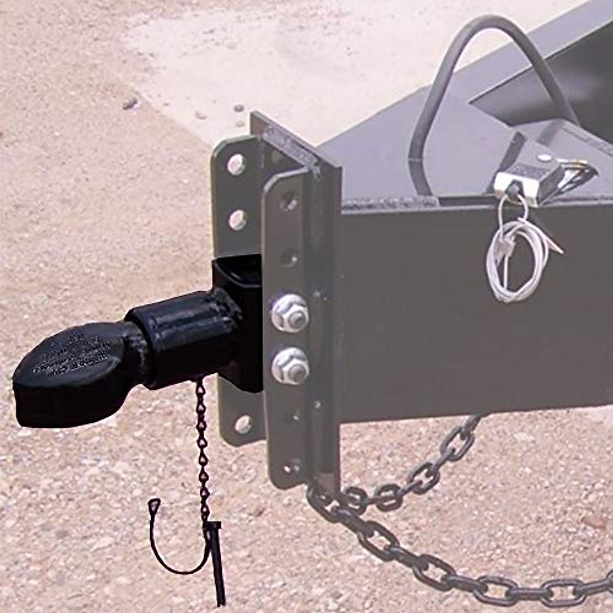 Trailer Adjustable Coupler 2-5/16 in,12500LBS Capacity,Black Powder Coat,Adjustable Channel-Mount Coupler