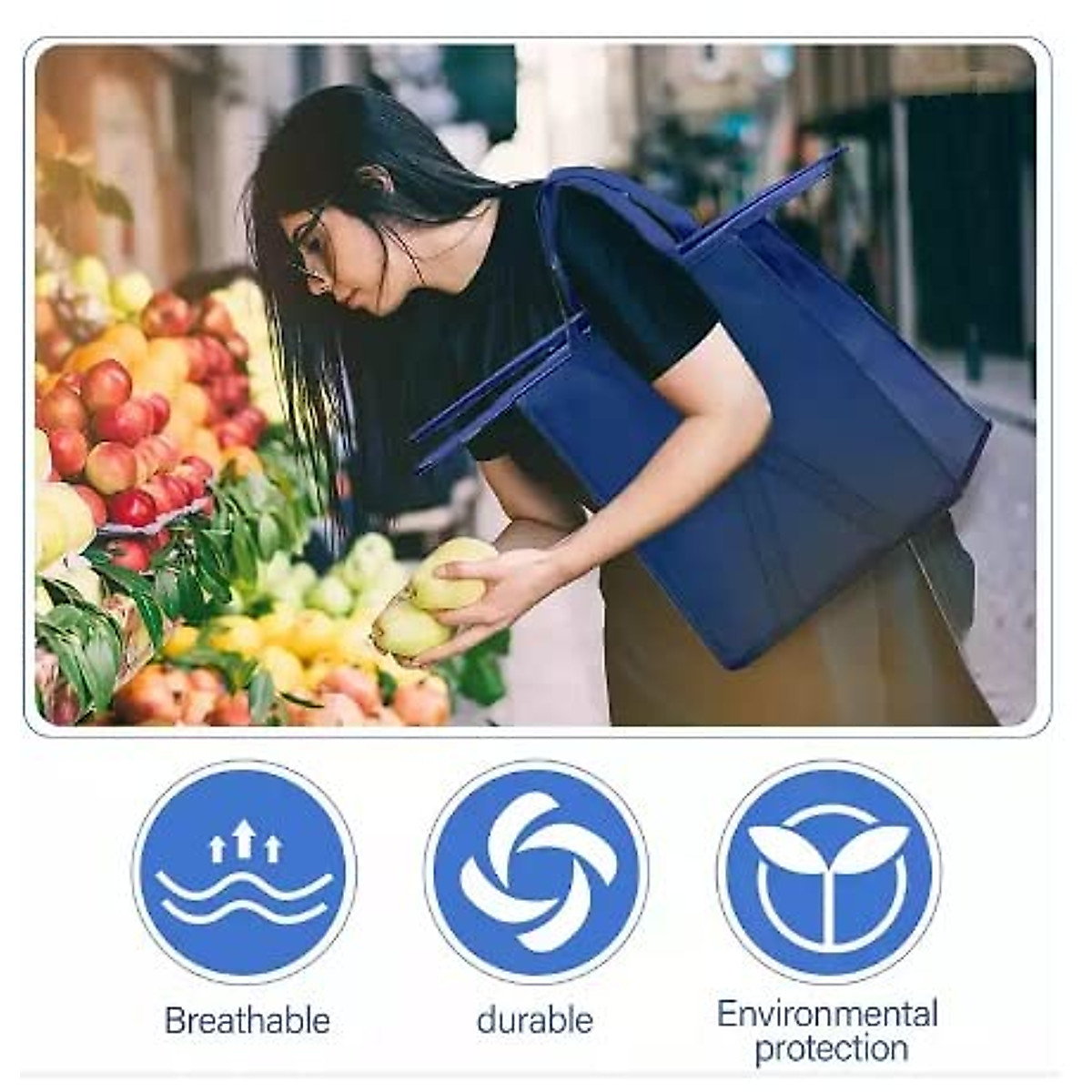 ISJ Co Trolley Bags for Shopping Cart, Set of 4 Reusable Bags (Orange, Green, Blue and Red)