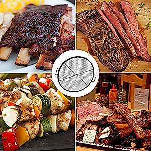 Onlyfire X-Marks Fire Pit Grill Cooking Grate, Outdoor Campfire BBQ Grill, Round - 36 Inch