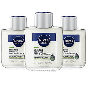Nivea Men Sensitive Post Shave Balm with Vitamin E, Chamomile and Witch Hazel Extracts, 3 Pack of 3.3 Fl Oz Bottles