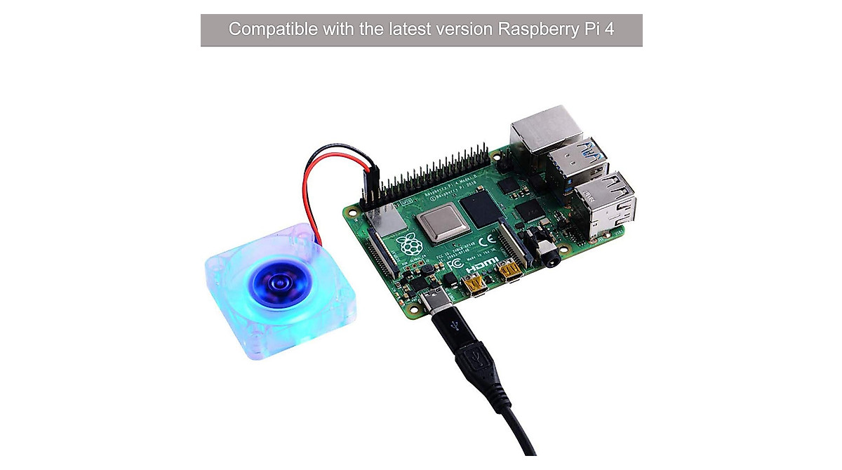 Raspberry Pi Cooling Fans - 2 Pack Quiet LED Fans for Raspberry Pi 4