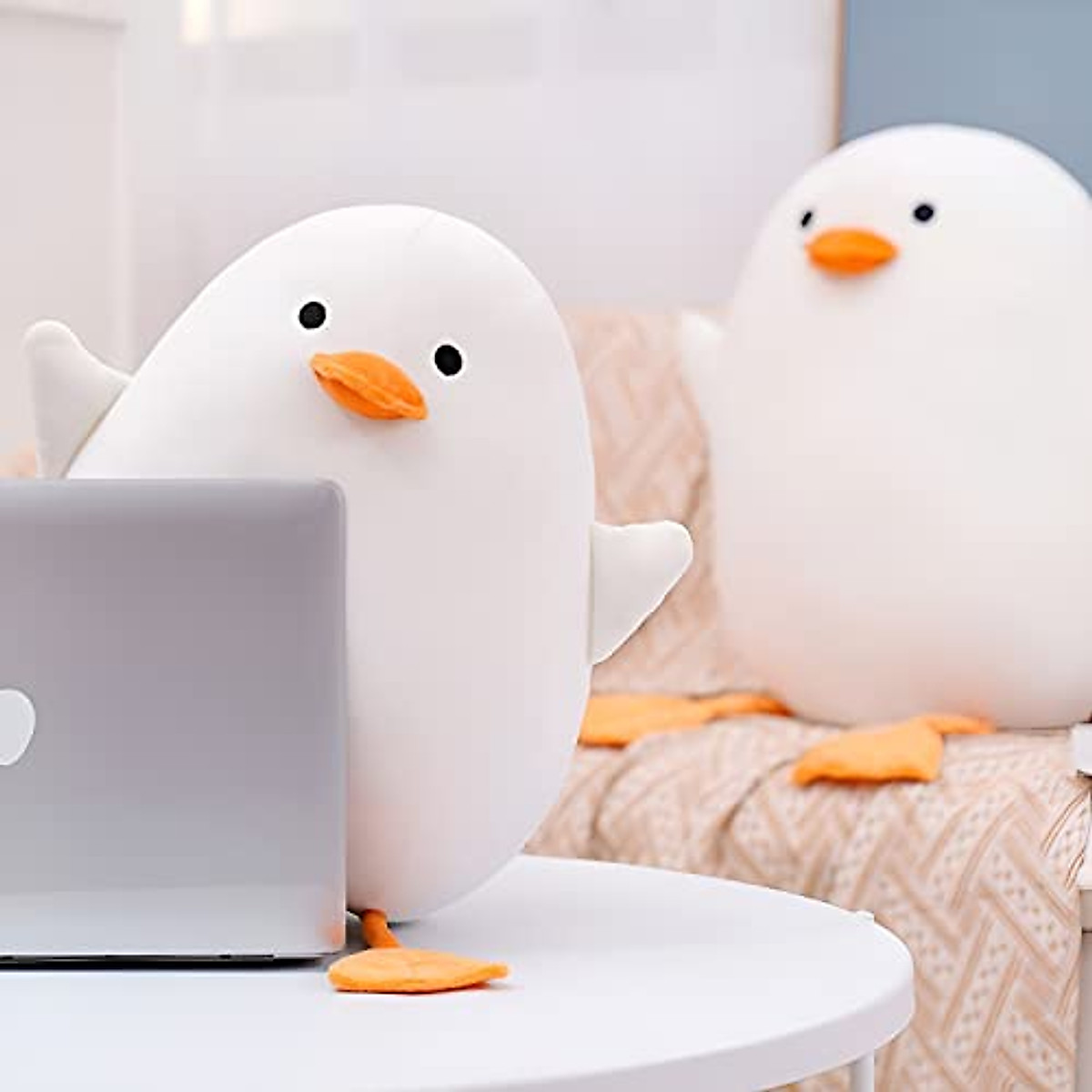 DRUNKENRIVER Cute Duck Stuffed Animals Sleeping Pillows Gifts for Girls Teens White Plushie Hugging Animal Super Soft Toys Christmas, Valentine's Day Gifts (White,13.7inches)