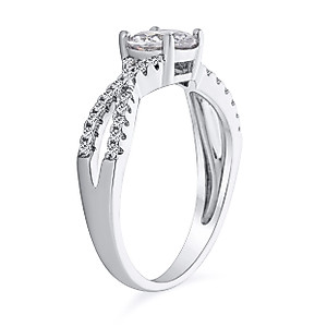 Bridal Set 2CTW Solitaire AAA Cubic Zirconia Pave CZ Twist Criss Cross Infinity Engagement Ring For Women Anniversary Engagement Wedding Band Ring Set for Women .925 Sterling Silver