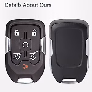 SUPALAND Key Fob Shell Case Replacement Fits for Chevy Suburban Tahoe GMC Yukon 2015 2016 2017 2018 2019 2020 Keyless Entry Smart Remote Control 6 Button Pad Outer Cover