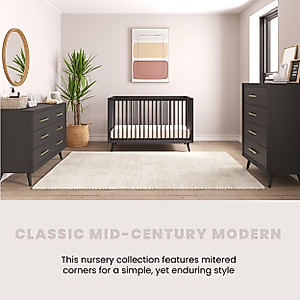 Child Craft Cranbrook 4-in-1 Convertible Crib, Baby Crib Converts to Day Bed, Toddler Bed and Full Size Bed, 3 Adjustable Mattress Positions, Non-Toxic, Baby Safe Finish (Ebony)