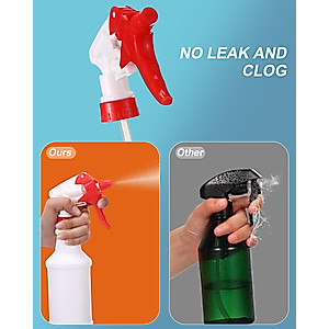 Eccliy 20 Pack 16 Oz Empty Spray Bottles for Cleaning, Leak Proof Spray Bottles with Measurements and Adjustable Nozzle for Cleaning Solutions Commercial Supplies(Red)