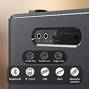 W-KING 120W RMS-150W Peak Portable Bluetooth Speaker Loud, 2.1 Stereo 3-Way Large Party Outdoor Wireless Speaker w/Bass&Treble Adjust/Guitar&MIC Port/UHF Microphone/Accompaniment/REC/Live/HP Monitor