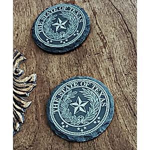 Texas State Seal, Texan Gifts, HANDCRAFTED Texas Lonestar Coasters, Wedding Gift, Texan Coasters, 4" Texas State Seal Coasters, Set of 4