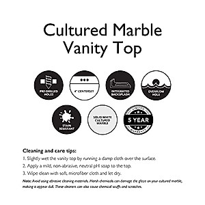 Design House Bath Shaker 2-Door Bathroom Vanity 4 in. Centerset Solid White Camilla Cultured Marble Top