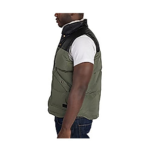 Adidas Mens Utility Down Vest Olive Green M, Color: Olive Green/Black/Off White