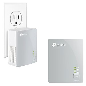 TP-Link AV600 Powerline Ethernet Adapter - Plug&Play, Power Saving, Nano Powerline Adapter(Tl-PA4010 Kit) with AmazonBasics RJ45 Cat-6 Ethernet Patch Internet Cable - 10 Feet (3 Meters) Bundle