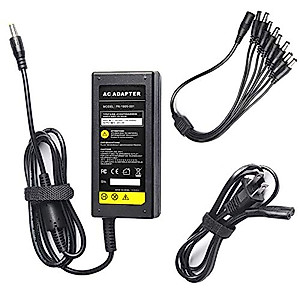 DC 12V 5A Power Supply Adapter with 8 Splitter Power Cable for Security Camera CCTV DVR Surveillance System