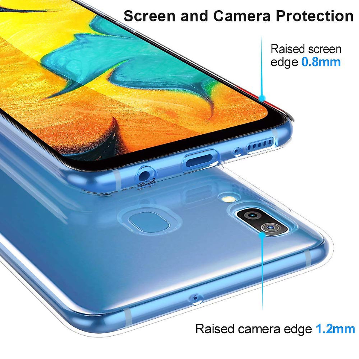 Transparent Case Compatible for Samsung Galaxy A10E, Soft Silicone TPU Gel Animal Drawings Ultra Thin Anti-Shock and Anti-Scratch Clear Bumper Case Cover for Samsung Galaxy A10E, A4