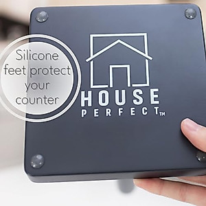 House Perfect Green Paper Towel Holder – Wood Paper Towel Holder Stand – Great for Kitchen Counters & Bathrooms – Suits Paper Towel Rolls & Reusable Kitchen Towels