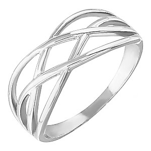.925 Sterling Silver Woven Celtic Knot Band Style Ring - Size 9