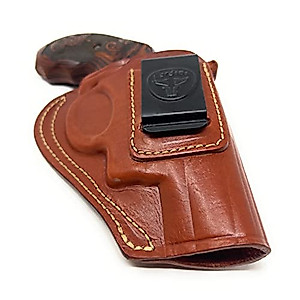 Cardini Leather Premium IWB Leather Holster for Concealed Carry | Fits Smith & Wesson K Frame and N Frame Revolvers, Model 60 | Rock Island M206 2" | Other 38 Special Revolvers