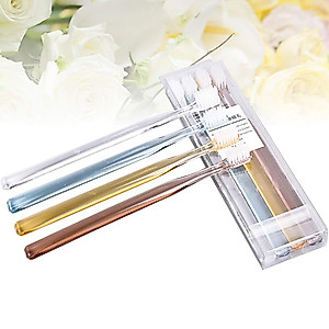 Artibetter Toothbrush Soft Bristle Clear Plastic Crystal Handle Small Head Toothbrush Travel Portable, 8pcs