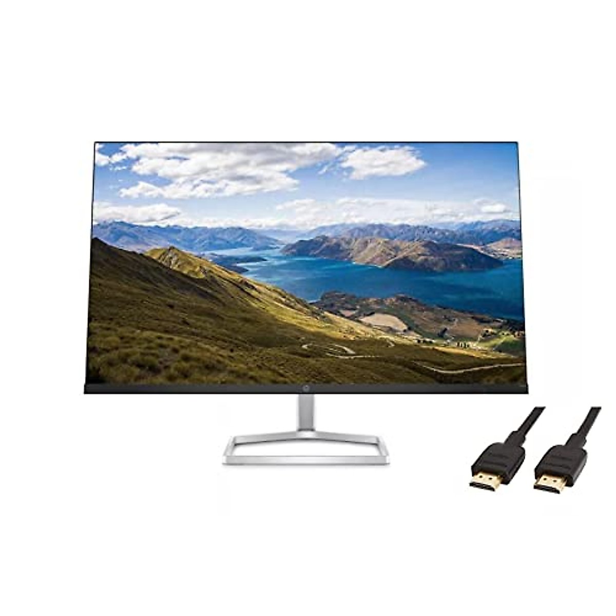 HP 27" IPS Diagonal FHD (1920 x 1080) Anti-Glare Computer Monitor | AMD FreeSync | Low Blue Light Mode | HDMI DisplayPort | 178° Height Adjustable | with High Speed HDMI Cable Bundle