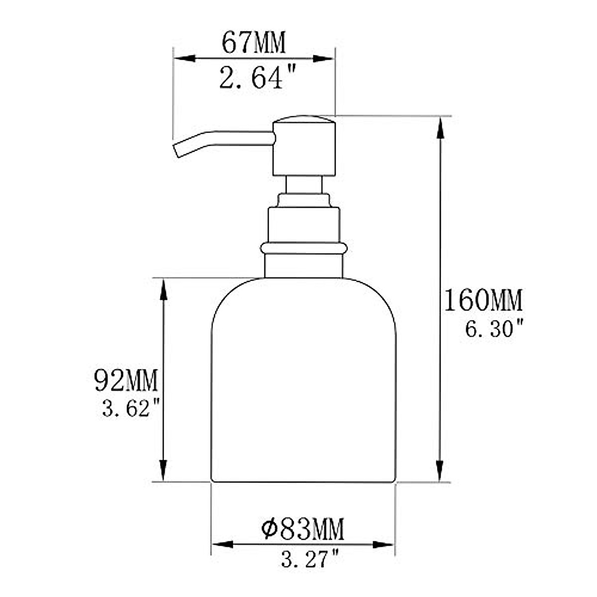 EKRTE Clear Glass Soap Dispenser, Hand Soap Dispenser with 304 Stainless Steel Soap Dispenser Pump, Matte Black Liquid Lotion Soap Dispenser Soap Dispenser for Kitchen Sink and Bathroom