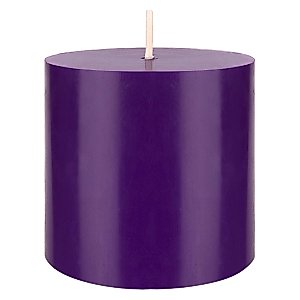 Mega Candles 1 pc Unscented Purple Round Pillar Candle, Hand Poured Premium Wax Candles 3 Inch x 3 Inch, Home Décor, Wedding Receptions, Baby Showers, Birthdays, Celebrations, Party Favors & More