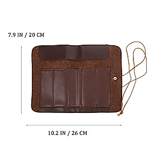 Amosfun Wood Carving Knife Tools Leather Whittling strop Blades Set- 1pc Knives Roll Up Bag Portable Lightweight Storage Bag Organizer Case for Pocket Sculpture Carving Knives