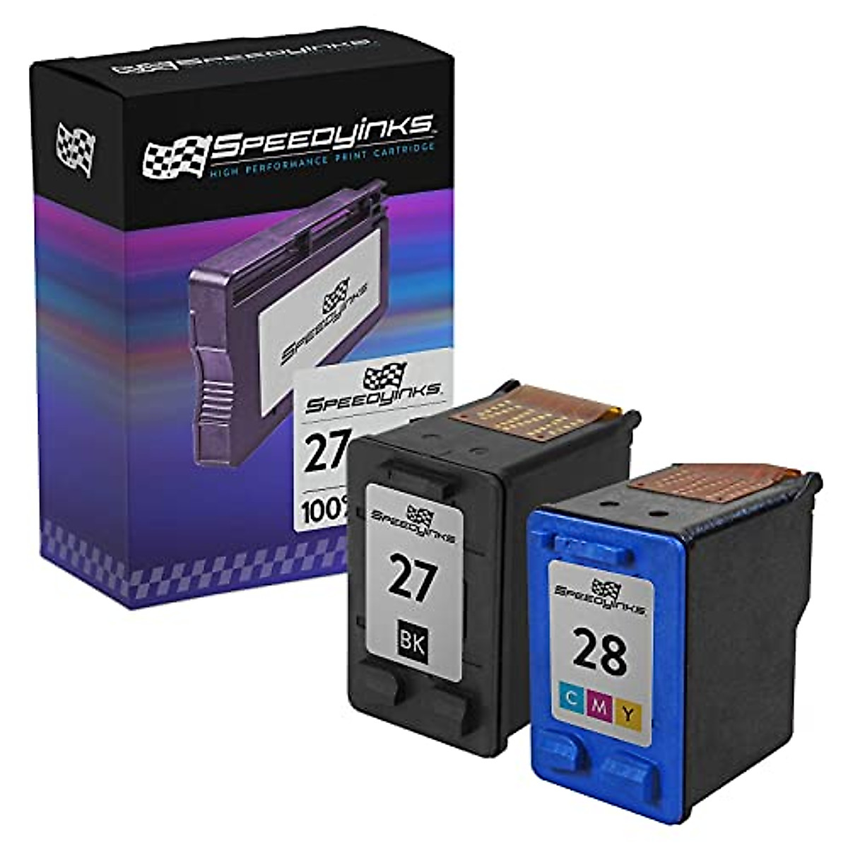 Speedy Inks Remanufactured Ink Cartridge Replacement for HP 27 and HP 28 (1 Black, 1 Color, 2-Pack)