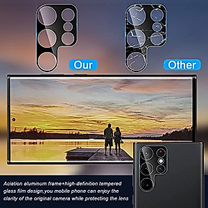 WRJ [3-Packs] Camera Lens Protector for Samsung Galaxy S23 Ultra 5G, Ultra Clear Anti-scratch 9H Hardness Tempered Glass