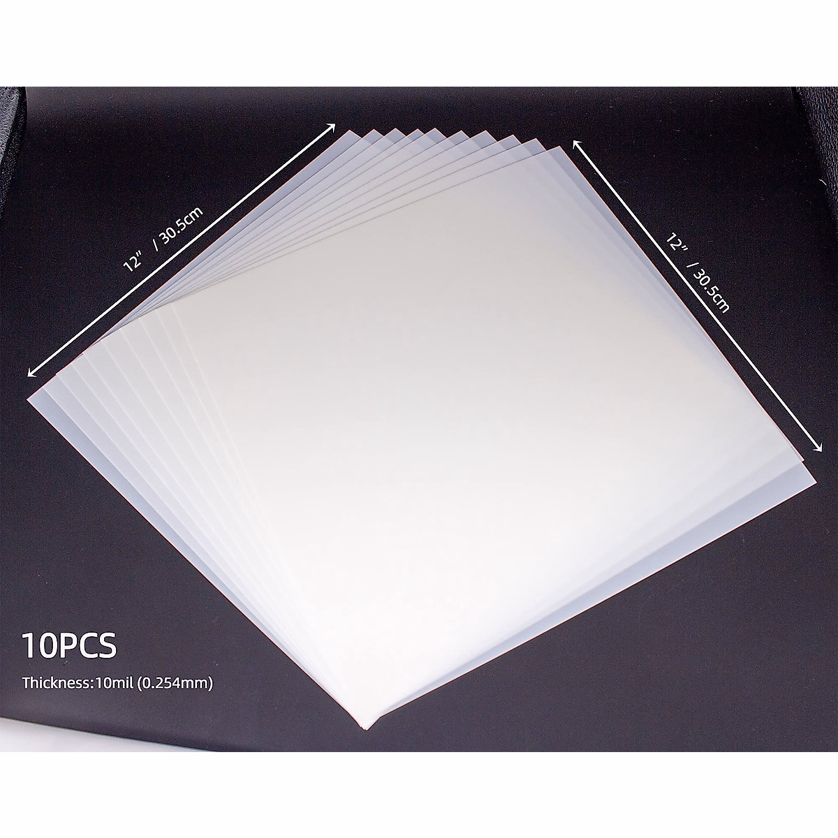 10PCS 10mil Blank Mylar Stencil Sheets,12X12 inch Milky Translucent PET Blank Stencils Sheets,Template Material for Cutting Machines, Laser Cutting, Food-Safe Craft Plastic