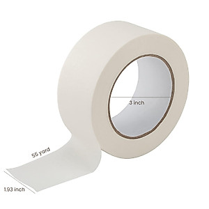 Lichamp Masking Tape 2 inch Wide, 2 Pack General Purpose Masking Tape Beige, White Masking Paper for Painting, Arts, Crafts, 2 inch x 55 Yards x 2 Rolls (110 Total Yards)