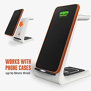 STM ChargeTree - Multi-Device Wireless Charging Station for iPhone/Samsung/Android, AirPods, Apple Watch - Qi Certified Charging Stand - White (stm-931-283Z-01)