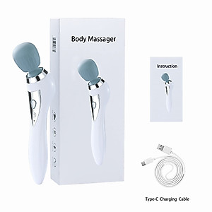 Asopal Handheld Cordless Personal Wand Massager, Muscle Massager for Neck Back Shoulder Waist Leg Feet, Portable Full Body Massager, Tension Relief Use, Rechargeable Body Massager