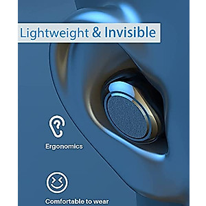 XBAKE Single Bluetooth Earbud, Mini Invisible Wireless Headset, Smallest in-Ear Headphone, Sports Earpiece with Mic, 8 Hrs Playtime, for Car Vehicle Business, Waterproof Earphone for Android iPhone