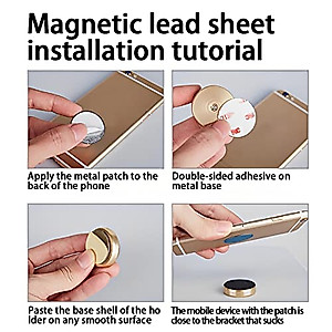 AICEL Magnetic Sticky Car Phone Mount, Strong Magnet Cell Phone Holder for Dashboard, Adhesive Stick on Table Wall Mount, Auto Interior Accessories Universal for iPhone, Samsung, Smartphones