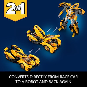 Sillbird STEM Robot Building Toys Set, 2in1 Transforming Robot & Technic Racing Car Construction Blocks Kit, Creative Collectible Gift for Boys Girls Kids Aged 8-12, New 2023 (998 Pieces)