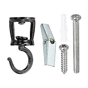 PATIKIL 2.4" x 1" Ceiling Hook, Orchid Swag Hooks with Mounting Hardware for Indoor and Outdoor Plant Hanging, Black