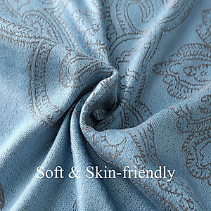 Ciormis Shawl Wraps for Women, Silky Jacquard Paisley Pashmina Scarves for Bridal Formal Dresses（US-Light Blue）