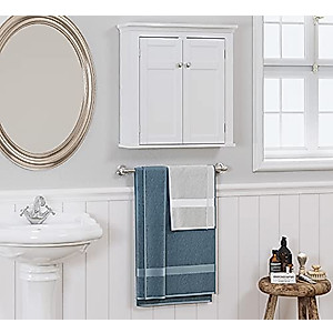 Spirich Home Bathroom Cabinet Wall Mounted, Hanging Bathroom Storage Cabinet Over Toilet, Medicine Cabinet with Doors and Shelves (White)
