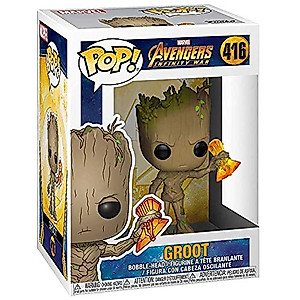POP Marvel: Avengers Infinity War - Groot with Stormbreaker Funko Pop! Vinyl Figure (Bundled with Compatible Pop Box Protector Case) Multicolored 3.75 inches