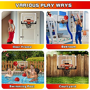 SUPER JOY Mini Indoor Basketball Hoop Over The Door Basketball Hoop with Audio Scoreboard and Batteries | Door Room Basketball Hoop Office Basketball Hoop Bedroom Basketball Hoop for Kids & Adults