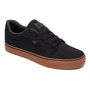 DC Men's Anvil Casual Skate Shoe, Black/Gum, 12 D M US