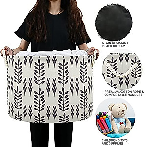 ALAZA Floral Ethnic Leaf Vintage Beige Storage Basket Gift Baskets Large Collapsible Laundry Hamper with Handle, 20x20x14 in