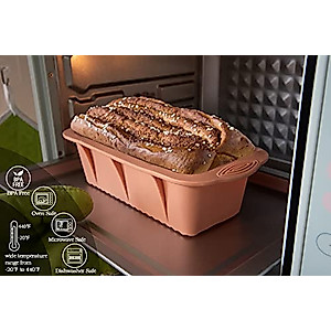 Baocuan 3 pack Silicone Bread Loaf Pan Bread and Set of 3 colors Non-Stick Baking Mold Easy release and baking mold for Homemade Cakes, Breads, Meatloaf and quiche