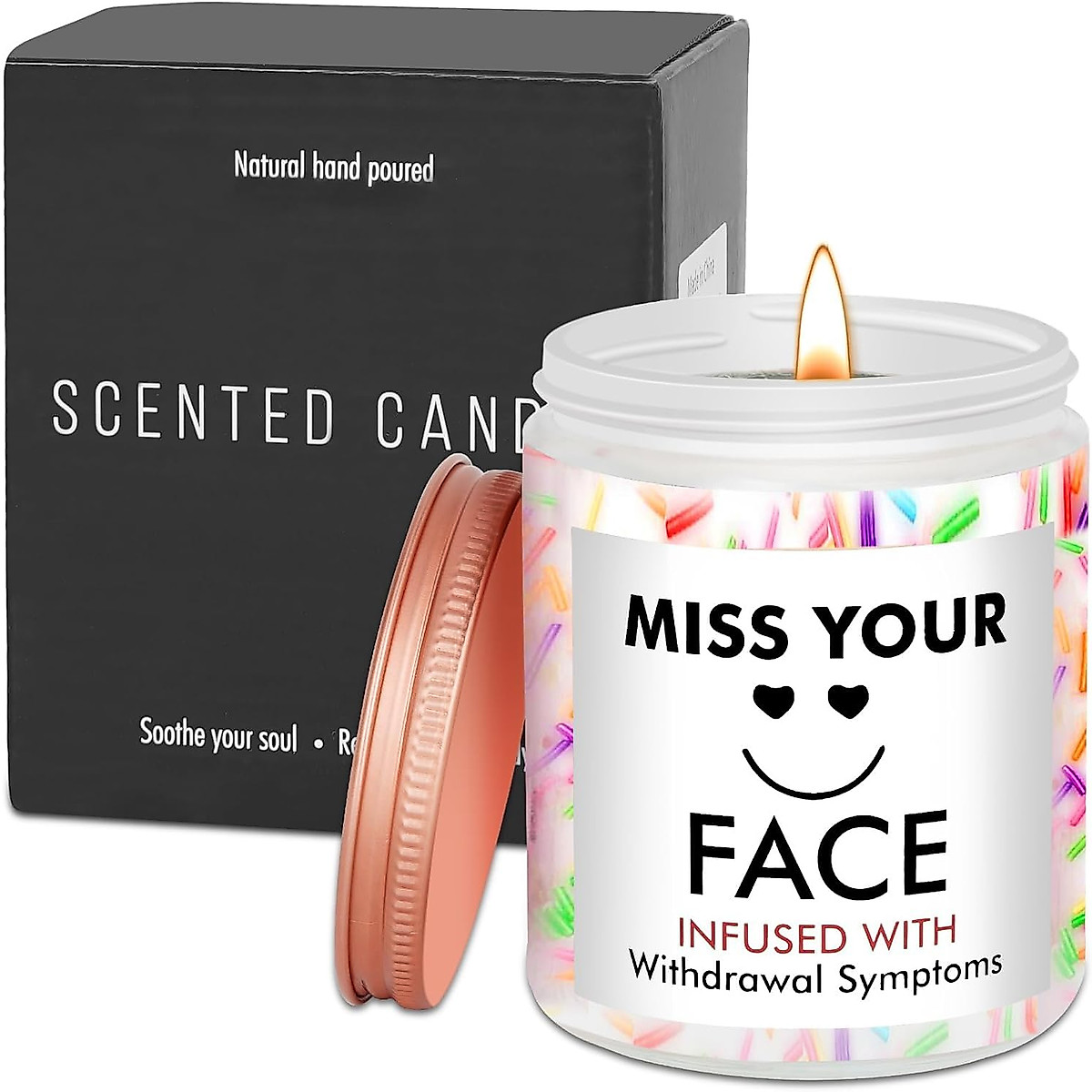 Best Friends - Gifts for Women Sister Bestie, Friendship Gifts for Women Friends, Best Friend Birthday Gifts, Funny Christmas Gifts for Women, Miss Your Face Lavender Candle Gifts for Bestie