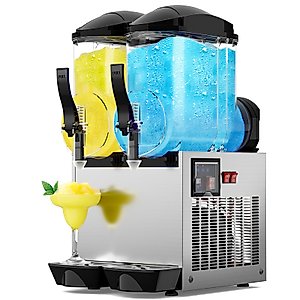 Mojgar 30L Commercial Margarita & Slushy Machine,1100W 110V 8 Gal Frozen Drink Maker Smoothie Machine for Bar,Electric Large Slushie Machine with Self-cleaning Mode,For Alcohol Beverage Cocktail Juice