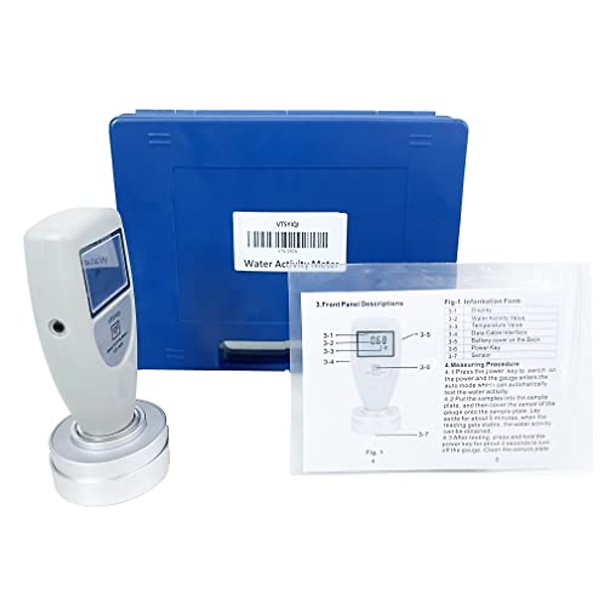 VTSYIQI Water Activity Meter Smart Food Water Activity Meter For Food Water Activity Meters Monitor With Range 0 to 1.0AW Accuracy 0.02aw LCD Digital Display