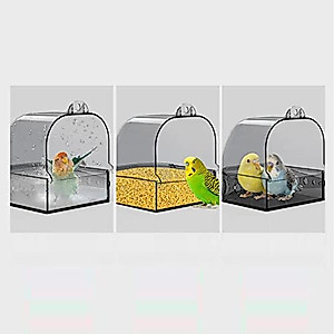 ＫＬＫＣＭＳ Bird Hanging Cage Feeder Bathing Tub for Parrots Pet Canary Accessories