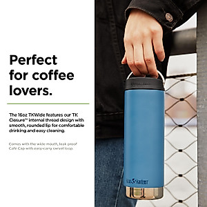Klean Kanteen TKWide 16oz (w/Café Cap) - Real Teal