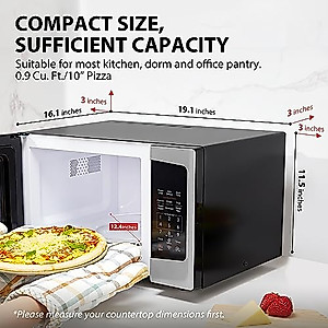 TOSHIBA ML-SEM23P(SS) Smart Countertop Microwave, Voice Control with Alexa, Free Recipes in APP, Kitchen Essentials, Mute Function & ECO Mode, 900W, 0.9 Cu Ft, With 10.6" Turntable, Stainless Steel