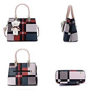 Rvenwain Handbags for Women Ladies Tote Shoulder Bags Satchel Top Handle Satchel Purse in Pretty Color Combination (White)